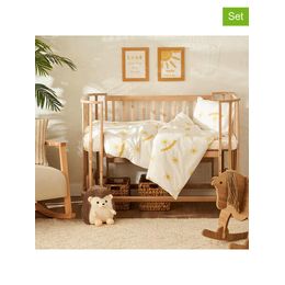 Bella Maison 3tlg. Bettwäscheset "Hello" in Weiß/ Gelb - 54% | Größe 100x150 cm | Baby-bettwaesche