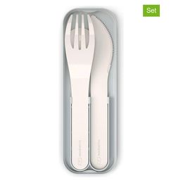 Monbento 4tlg. Set: Besteck in Creme/ Hellgrau - 24% | Gedeckter-tisch