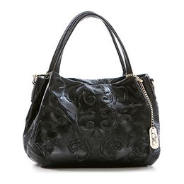 Anna Morellini Leder-Henkeltasche "Clarissa" in Schwarz - (B)28 x (H)20 x (T)12 cm - 72% | Damen-taschen