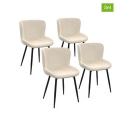 IDOMYA Factory 4er-Set: Esszimmerstühle "Taylor" in Creme/ Schwarz - (B)52 x (H)79 x (T)50 cm - 58% | Sitzmoebel