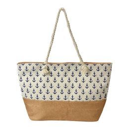 Clayre & Eef Clayre & Eef Shopper in Hellbraun/ Weiß - (B)50 x (H)36 x (T)1 cm - 20% | Damen-taschen