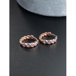 Heliophilia Rosévergold. Creolen mit Edelsteinen - 50% | Schmuck