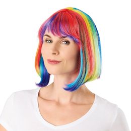 buttinette Longbob-Per&uuml;cke "Rainbow"