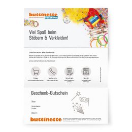 buttinette Geschenk-Gutschein "Fasching & Karneval"