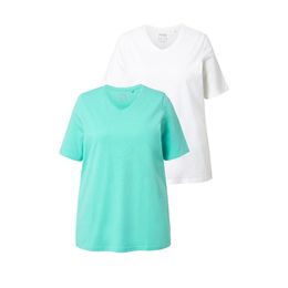 Ulla Popken Shirt female Green, White size 42-44