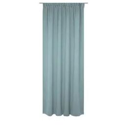 Vorhang WIRTH "Newbury", blau (mittelblau), B:130cm H:215cm, Baumwolle, Polyester, Gardinen, nach Ma&szlig;