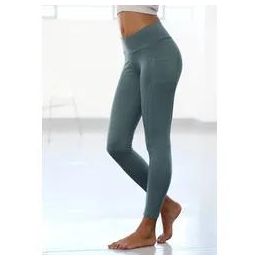 Leggings Vivance, Damen, Gr. 32/34, N-Gr, grün, Single Jersey, Obermaterial: 95% Baumwolle, 5% Elasthan, unifarben, Basic, skinny fit, Hosen, mit zwei Handytaschen