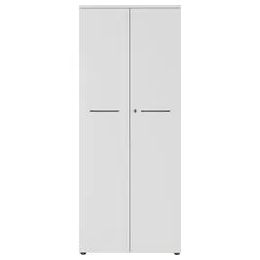 Aktenschrank Germania "GW-Agenda, Mehrzweckschrank, abschließbar", grau (lichtgrau), B:80cm H:197cm T:40cm, Spanplatte, Schränke, optional mit 2 offenen Fächern, Maße 80x197 cm, Made in Germany