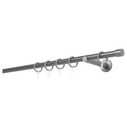 Gardinenstange mydeco "20mm Cap Wandträger 12 cm", grau (anthrazit), L:330cm, Gardinenstangen