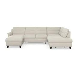 Sit & More Wohnlandschaft SIT & MORE "Farö U-Form", beige (creme), B:325cm H:90cm T:187cm, Sofas, inklusive Federkern, wahlweise mit Bettfunktion und Bettkasten
