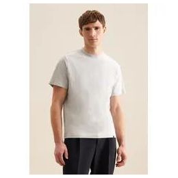 T-Shirt Seidensticker, Herren, Gr. M, grau (hellgrau), 100% Baumwolle, unifarben, regular fit, Rundhals, Shirts, 1/2 Rundhals