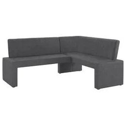 Eckbank Home Affaire "Barcelona", grau (dunkelgrau (capulet 4009)), B:200cm H:88cm T:160cm, Holzwerkstoff, Massivholz, Polyester, Sitzbänke, In verschiedenen Stoffen und Farben