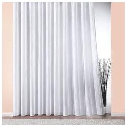 Weckbrodt-Gardinen Gardine WECKBRODT "Athen" Gr. 20, weiß, B:625cm H:245cm, Polyester, Gardinen, Gardinenstore, Webgardine, halbtransparent, mit Glanzeffektstreifen, Beschwerungsband
