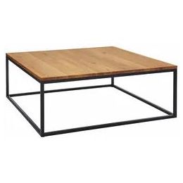 Couchtisch Home Affaire "Voorst", beige (natur geölt), B:100cm H:37cm T:100cm, Tische, aus massiver Eiche und Metallgestell