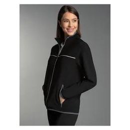 Trainingsjacke TRIGEMA "TRIGEMA Praktische Sportjacke aus Microfaser", Damen, Gr. XXL, schwarz, 92% Polyester, 8% Elastan, Jacken