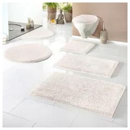 Badematte my home "Maren, Badvorleger, Badezimmer Teppich" Gr. 1, beige (creme), H:15mm, Baumwolle, Badematten, Bio-Baumwolle, Badteppich, Badematten auch als 3 teiliges Set