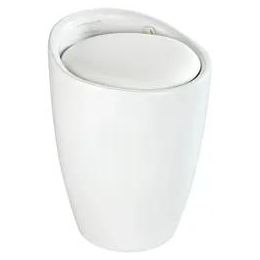 Badhocker Wenko "Candy", schwarz-weiß (weiß, schwarz), B:36cm H:50,5cm T:36cm, Hocker, mit abnehmbarem Wäschesack