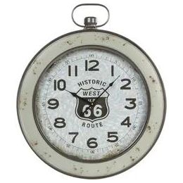 Wanduhr ""Waclaw" aus Holz", silber (altsilberfarben), T:5,5cm, MyFlair MÖBEL & ACCESSOIRES, Wanduhren, rund, dekorativ in Küche & Wohnzimmer