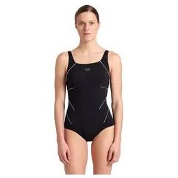 Badeanzug arena "W JEWEL ONE PIECE LOW C CUP", Damen, Gr. 36, N-Gr, schwarz-weiß (schwarz, weiß), Obermaterial: 68% Polyamid, 32% Elasthan, Badeanzüge