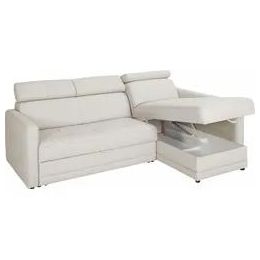Ecksofa exxpo - SOFA FASHION "Arles, Federkern, OTTOs Choice, zeitlos, Breite 225cm, L-Form", weiß (altweiß), B:225cm H:94cm T:165cm, Kunstleder SOFTLUX;NaturLEDER (echtes Rindsleder) in Sitz und Rücken. Korpus in passendem Kunstleder SOFTLUX bezogen, Sofas, wahlweise mit Bettfunktion und Bettkasten, inkl. Kopfteilverstellung