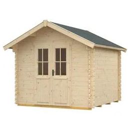 Skan Holz Gartenhaus SKANHOLZ "Palma 2", beige (natur), Fußboden im Gartenhaus, Holzwerkstoff, Gartenhäuser