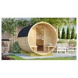 Fasssauna Weka "198", beige, Saunaofen, integrierte Steuerung, 9 kW, Saunen