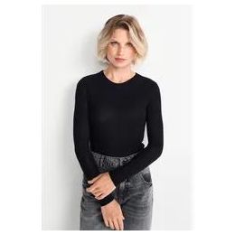Longsleeve RICHROYAL "NOS EV R LS", Damen, Gr. XL, schwarz, Single Jersey, Obermaterial: 70% Viskose, 15% metallisierte Fasern, 13% Polyamid, 2% Elasthan, Rundhals, Shirts, mit Glitzergarn