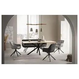 Esstisch Home Affaire, beige (natur, schwarz, natur), B:200cm H:77cm, Tische