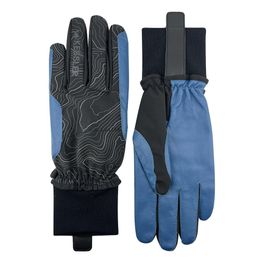 Kessler Fingerhandschuhe Damen Größe M blau / schwarz