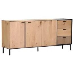 Sideboard GUTMANN FACTORY, braun (braun, schwarz), B:180cm H:80cm T:43cm, MDF, Sideboards