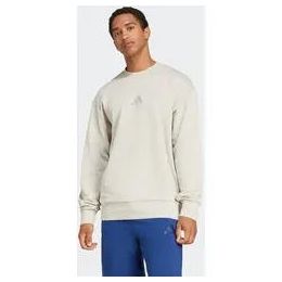 Sweatshirt Adidas SPORTSWEAR "M A SZN FT CRW", Herren, Gr. M, grau (wonder aluminium), Obermaterial: 100% Baumwolle, Rundhals, Sweatshirts Sweatshirt