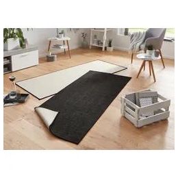 Teppich NORTHRUGS "Miami Wendeteppich" Gr. 13, schwarz, B:80cm H:5mm L:350cm, Kunstfaser, Teppiche, Teppich, In-& Outdoor, Wetterfest, Balkon, L&auml;ufer, Wohnzimmer, Wasserfest