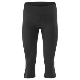 Fahrradhose Gonso "Essential Tight 3/4 W", Damen, Gr. 36, Normalgrößen, schwarz, 90% Polyamid, 10% Elastan, Hosen, Damen 3/4 Radhose mit Sitzpolster, atmungsaktive Radlerhose, Tight Fit