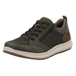 Sneaker Rieker, Herren, Gr. 41, grün (oliv, braun), Lederimitat, Textil, Schuhe, Halbschuh, Freizeitschuh, Schnürschuh mit seitlichem Reißverschluss