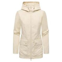 Outdoorjacke Ragwear "Monadetta A", Damen, Gr. M (38), beige (ecru), Obermaterial: 65% Polyester, 35% Baumwolle, Innenfutter: 100% Polyester, A-Linie Po-bedeckend, hoch geschlossener Ausschnitt, Ärmel ohne Ärmelschlitz abgesteppte Kante krempelbar, Jacken, Leichte Kapuzenjacke für die Übergangszeit