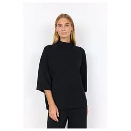 Shirtbluse soyaconcept "SC-BANU 261", Damen, Gr. L, schwarz, Jersey, Obermaterial: 48% Modal, 48% Polyester, 4% Elasthan, unifarben, normal, Neckholder, Blusen