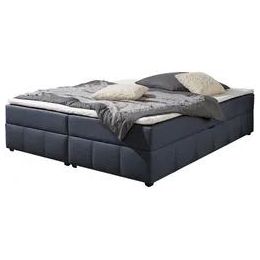 Boxbett Home Affaire, denim, blau, B:204cm L:204cm, Komplettbetten, Boxbett ohne Kopfteil, inkl. Topper