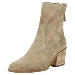 Stiefelette Paul Green "Paul Green Stiefelette Veloursleder", Damen, Gr. 38, beige, Veloursleder, Schuhe