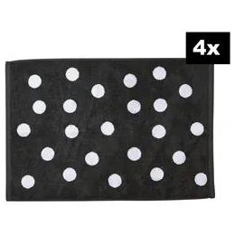 Badematte done. "DAILY SHAPES Dots 4er-Set", grau (anthrazit), H:5mm, Baumwolle, Badematten, Badvorleger aus 100% Baumwolle, Jacquardgewebt