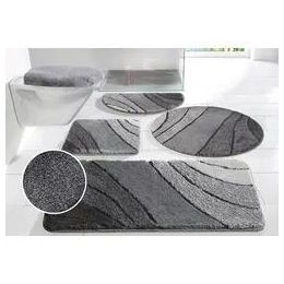 Badematte my home "Josie, Badvorleger, Badezimmer Teppich" Gr. 7, verlauf anthrazit, H:20mm, Polyester, Badematten, Badteppich, Badematten, rechteckig, rund & als 3-tlg. Set erhältlich