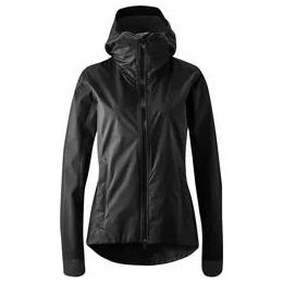Fahrradjacke Gonso "Save Jacket Trail W", Damen, Gr. 42, schwarz, 100% Polyester, Jacken, Damen Regenjacke wind- und wasserdicht, Radjacke mit Kapuze