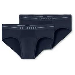 Rioslip Schiesser "Cotton Flex", Herren, Gr. 5, blau (801, admiral), Single Jersey, Obermaterial: 85% Baumwolle, 10% Polyamid, 5% Elasthan, körpernah, Unterhosen, Baumwollmischung, ohne störende Seitennähte, superweich