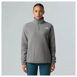 Strickfleece-Pullover The North Face "W GLACIER FLEECE 1/4 ZIP JACKET", Damen, Gr. S, tnf mid grau heather, Obermaterial: 100% Polyester, Pullover