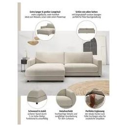 Ecksofa Home Affaire "Ecksofa Jiro, L-Form, große Sitztiefe, Breite 265 cm", rosewood, B:265cm H:85cm T:190cm, 100% Polyester, Sofas, lose Sitz- & Rückenkissen, weicher Polsteraufbau, komfortabel & modern