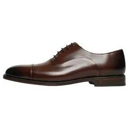 Schnürschuh Henry Stevens "Marshall CO1 Businessschuh", Herren, Gr. 40,5, schwarz (schwarzbraun), Leder, Elegant, Schuhe, Herren Halbschuhe Leder handgefertigt, Anzugschuhe