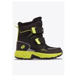 Winterboots Lotto, Damen, Gr. 31, schwarz (schwarz, lime), Synthetik, Textil, Schuhe, Winterschuhe, Winterstiefel, Snowboots, wasserdicht & gefüttert