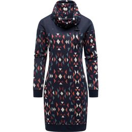 Ragwear Kleid 'Chlloe Aztec' Damen Gr&ouml;&szlig;e 40 navy / dunkelblau / feuerrot / offwhite Winterkleid
