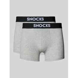 SNOCKS Boxershorts mit elastischem Logo-Bund im 2er-Pack