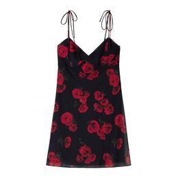 Bershka Kleid Damen Gr&ouml;&szlig;e 38 tanne / rot / schwarz