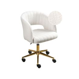 Beliani Bürostuhl KATONAH in Weiß/Gold - (W) 57 x (H) 78 x (L) 57 cm | Gr.: onesize